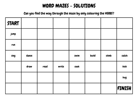 Mash 1st 2nd Class Word Mazes Activity Sheets