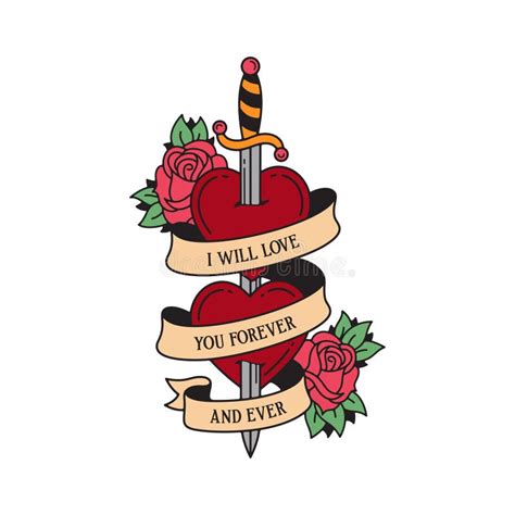 Traditional Dagger Banner Tattoo