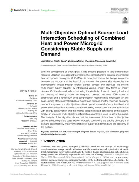 PDF Multi Objective Optimal SourceLoad Interaction Scheduling Of