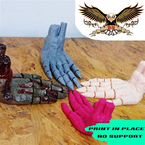 Flexi Zombie Hand Print In Place No Support Halloween Special 3d Model
