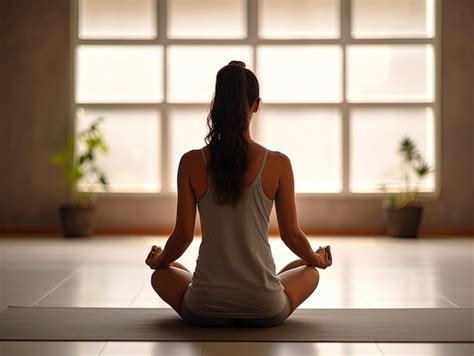 Premium Photo Woman Doing Yoga Generative Ai