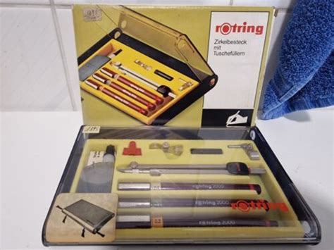 Rotring Vintage Nos Compass Set With Drawing Pens Ebay