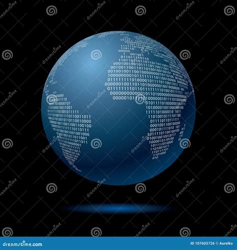 Globe Binary Blue Stock Vector Illustration Of Clean 107603726