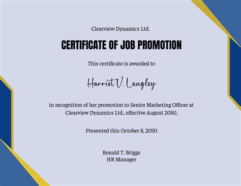 Job Promotion Certificate Template 15 Certificate Of Promotion