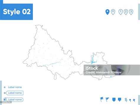 Région Dorenbourg Russie Carte De Course Isolée Sur Fond Blanc Avec De