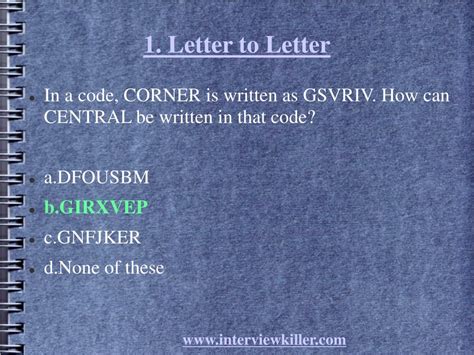 Ppt Coding Decoding Questions For Ibps Interviewkiller Powerpoint