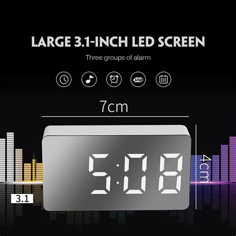 Digital Alarm Clock Led Display Clock 3 Led Displa Grandado