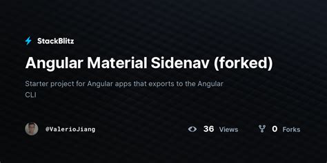 Angular Material Sidenav Forked StackBlitz