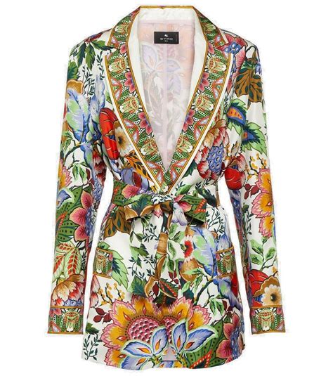 Etro Floral Silk Wrap Top Etro