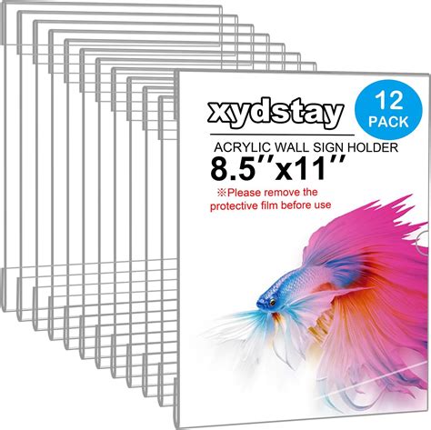 10 Pack Wall Mount Acrylic Sign Holder 85 X 11 Clear