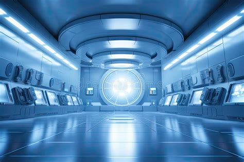 Technology Abstract Blue Hi Tech Stage Display Background Empty Space