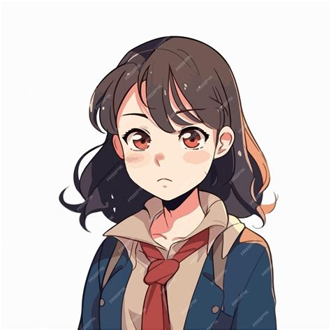 Junges Mädchen Im Anime Stil Charakter Vektorgrafik Design Manga Anime