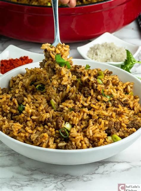 Dirty Rice With Sausage And Ground Beef Chef Lolas Kitchen