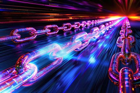 Digital Chain Link Abstract Blockchain Background Chain Of Network