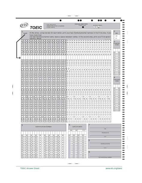 [pdf] Mẫu Answer Sheet Toeic Mới Nhất