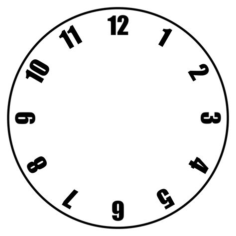 Analog Clock Face Template Clipart Best