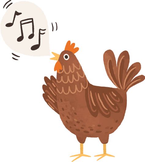 Funny Brown Chicken Clucking And Singing Songs Speech Bubble With