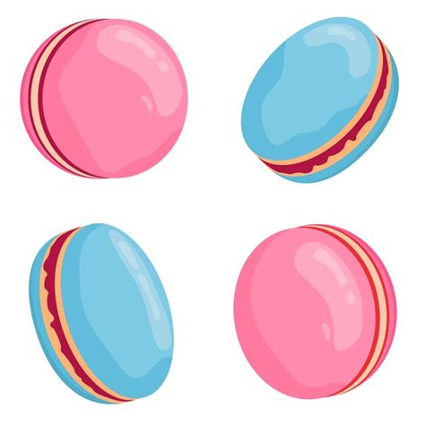 Premium Vector Macaron Cake Cake Set Isolated On White Background For