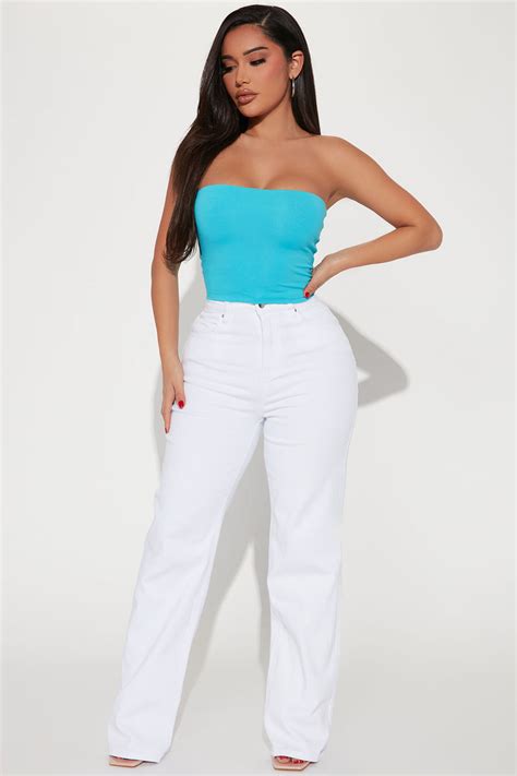 Essential Bandeau Aqua Fashion Nova Basic Tops And Bodysuits