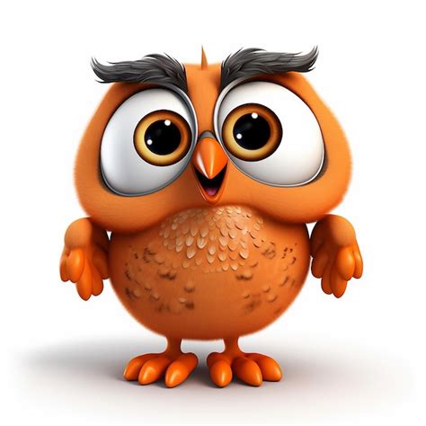 Premium Ai Image 3d Cartoon Optimistic Owl