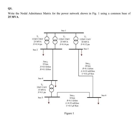 Solved Write The Nodal Admittance Matrix For The Power