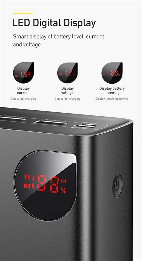 Внешний аккумулятор OS Baseus Adaman Digital Display Fast Charge Power