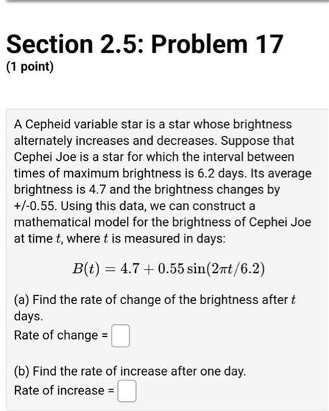 solved section 2 5 problem 17 1 point a cepheid variable