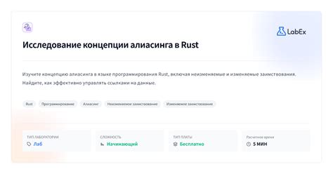 Исследование концепции алиасинга в rust labex