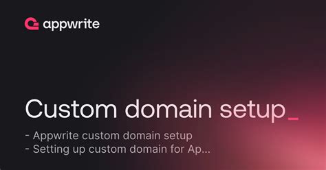 Custom Domain Setup Threads Appwrite