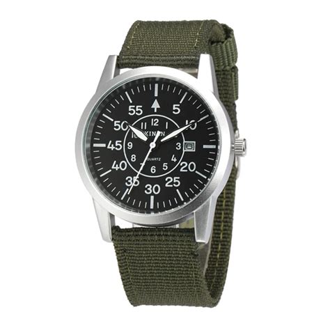 Men Stainless Steel Military Sport Date Analog Quartz Army Style Wrist