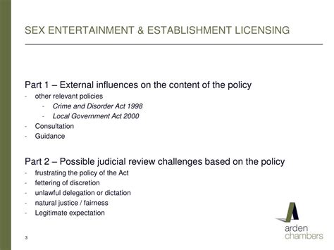 PPT SEX ENTERTAINMENT ESTABLISHMENT LICENSING PowerPoint Presentation ID