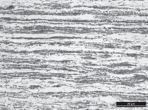 Initial Cold Rolled Microstructure Before Annealing White Regions Are
