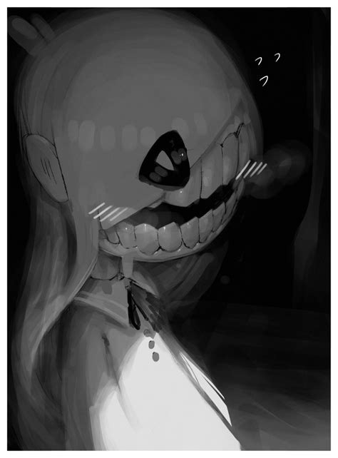 Xkl3001 Original Highres 1girl Big Mouth Blush Body Horror