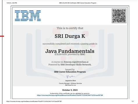 Sridurga K On Linkedin Javadeveloper Ibmjavafundamental Certification Internship Opportunity