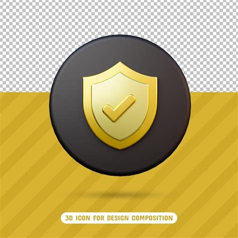 Premium PSD D Shield Icon In D Rendering Isolated