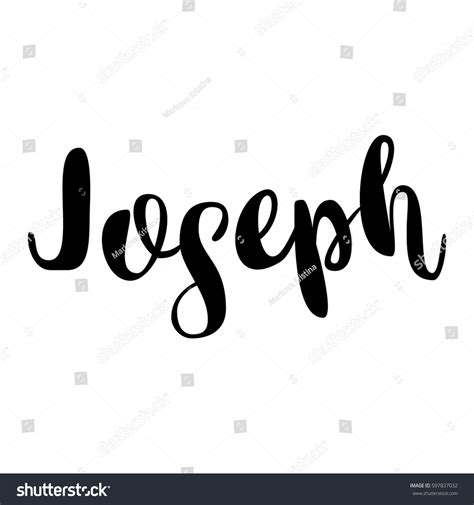 Male Name Joseph Handwritten Lettering Black Stock Vector Royalty Free 597837032 Shutterstock
