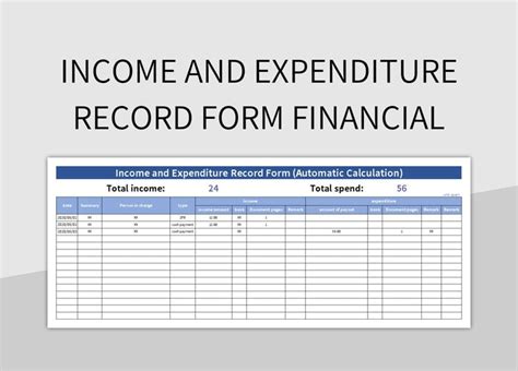 Free Income And Expenditure Templates For Google Sheets And Microsoft