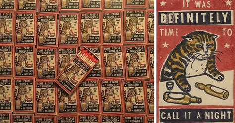 Matchbox Art Featuring Drunk Cats Getting Into Funny And Embarrassing