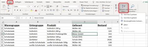 Excel Tabellen Sortieren Pcs Campus