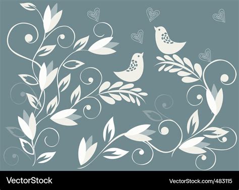 Love Birds Background Royalty Free Vector Image