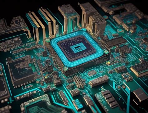 Digital Symphony An Ai Generated Macro View Of A Computer Circuit Ai Generated Technology Stock