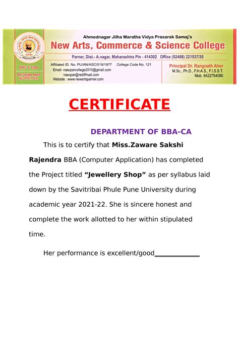 Project Documentation CERTIFICATE DEPARTMENT OF BBA CA This Is To