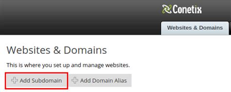 Create A Sub Domain Through Plesk Conetix