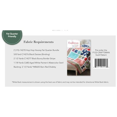 Amy Smart ~ Craftsman Quilt Pattern Hobby House Needleworks