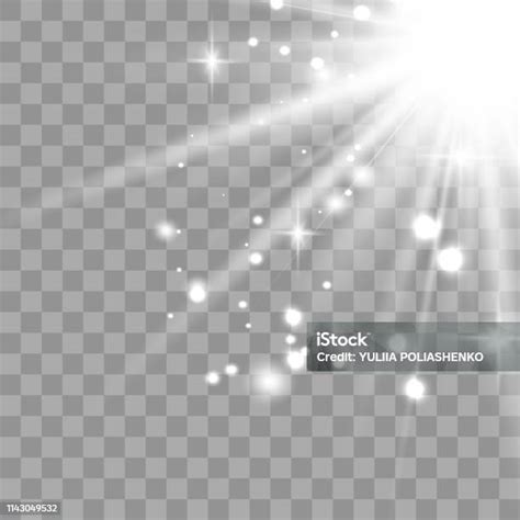 마법의 햇빛 광선 및 광선이 있는 빛나는 빛의 벡터 일러스트 레이 션 광선에 대한 스톡 벡터 아트 및 기타 이미지 광선 나이트클럽 디자인 Istock