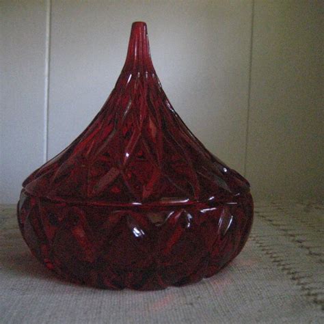 Red Hershey Kiss Candy Dish Etsy