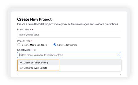 ‎create A New Model Training Project For Text Classifier Sprinklr