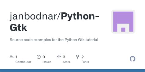 Github Janbodnarpython Gtk Source Code Examples For The Python Gtk