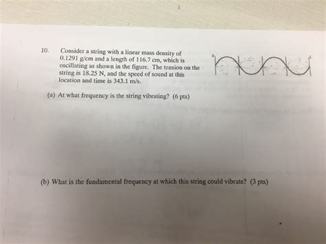 solved 10 consider a string with a linear mass density of