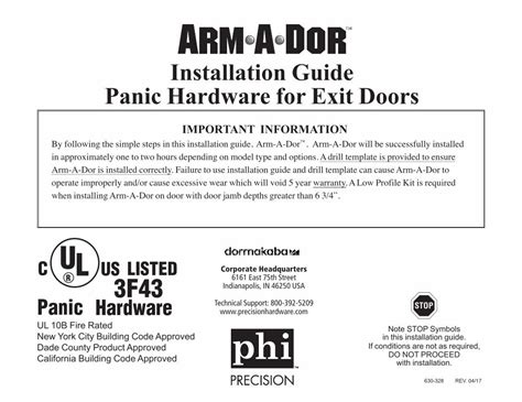 PDF Installation Guide Panic Hardware For Exit Doors By Following The Simple Steps In This